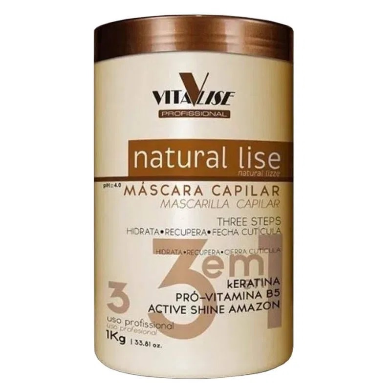 Detra Natural Lise Máscara Capilar 3 Em 1 - 1Kg | Shopee Brasil