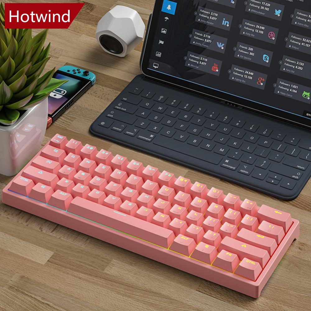 HOTWIND K620 Mini Teclado Mecânico Para Jogos 61 Teclas RGB Hotswap ...