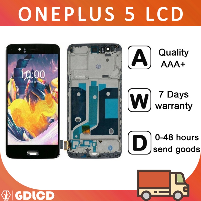 Tela LCD Oneplus 5 A5000 Full Set Montagem Digitalizadora De Toque ...