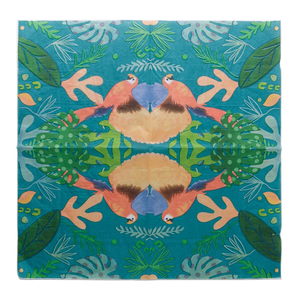 Conj 20 Guardanapos Papel Estampado Tropical Birds 33X33Cm | Shopee Brasil