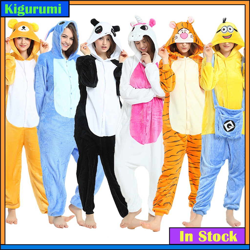 Pijamas Para Adultos De Animal Onesies Stitch Sets Sleepwear Mulheres ...