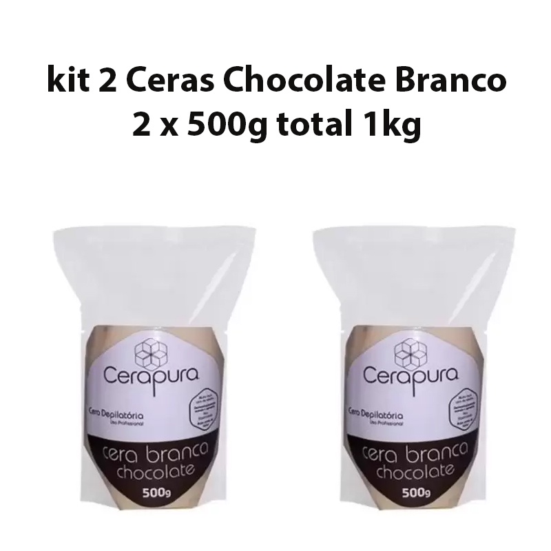 Kit 2 Cera depilatoria chocolate branco standard - 500g (cerapura ...