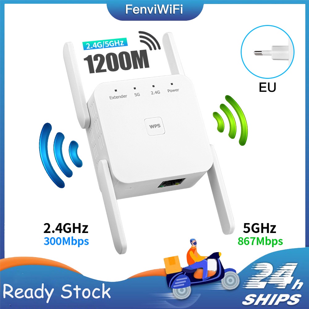 Receptor De Sinal Wi-Fi De 2.4G + 5Ghz Amplificador Sem Fio 1200Mbps De ...