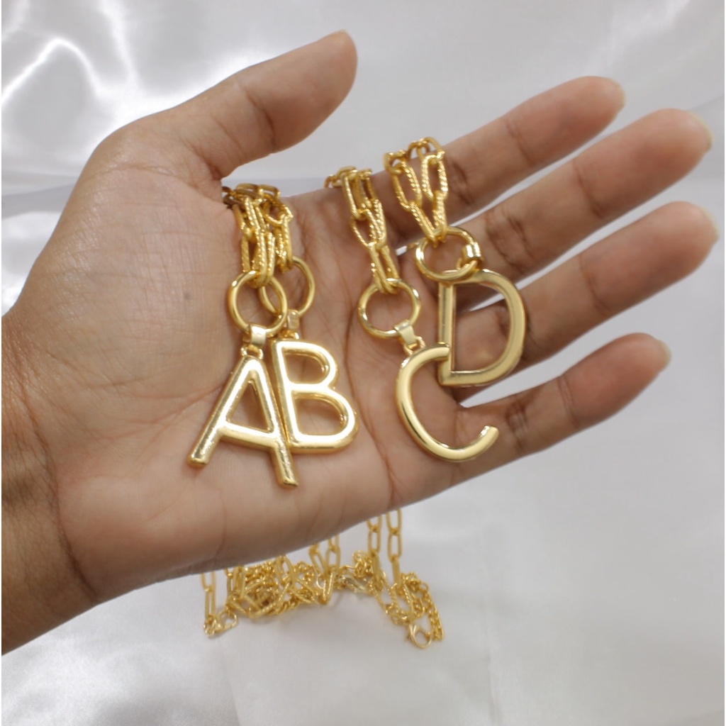 Kit 6 Colares Femininos | Gargantilha Dourada e Pingente Letra Inicial ...