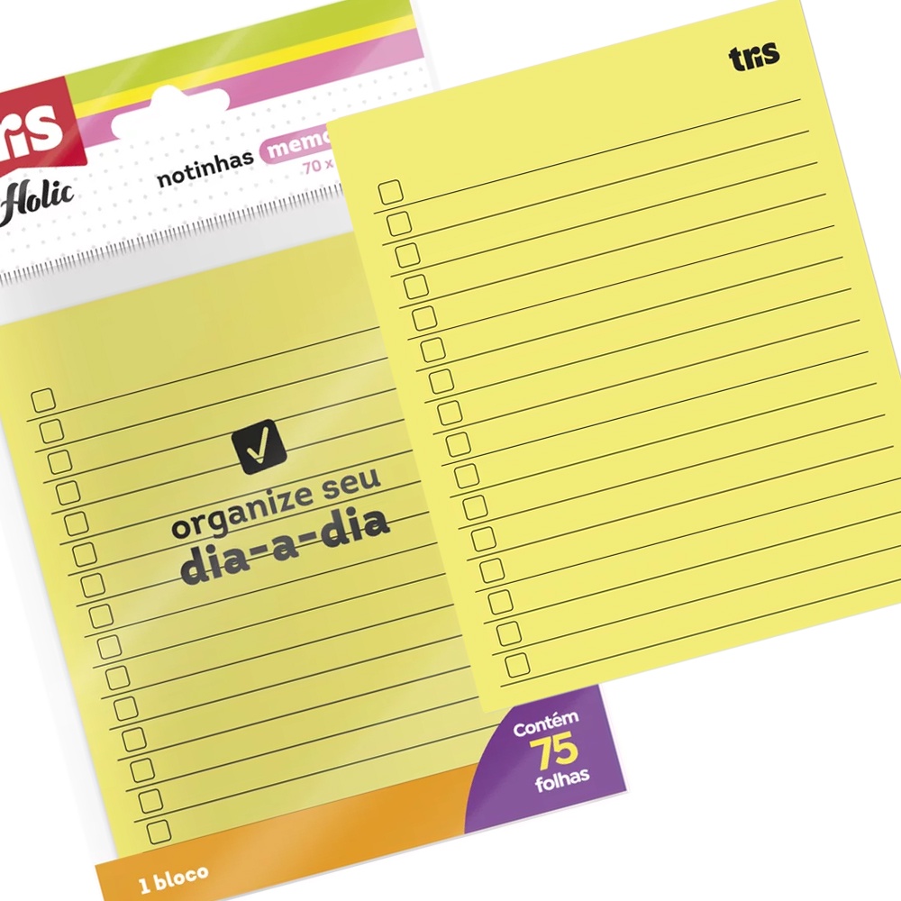 Bloco de Notas Adesivas Checklist (75 folhas) - TRIS - Faz a Boa!
