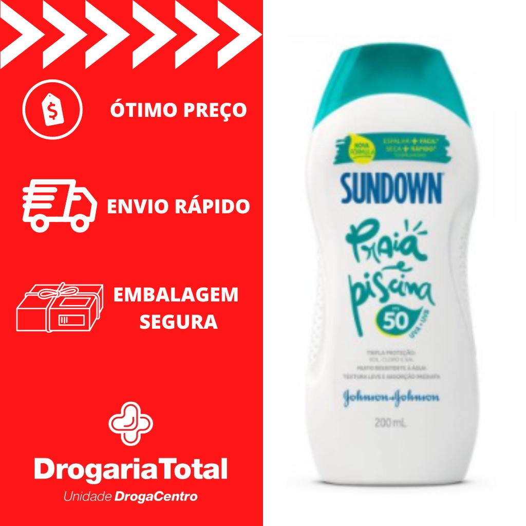 Protetor Solar Sundown Praia e Piscina 200Ml FPS 50 Filtro Solar ...