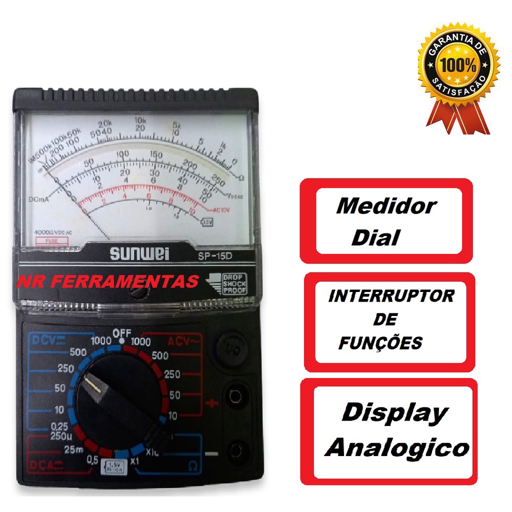 Multímetro Display Analogico Medidor Dial Profissional | Shopee Brasil