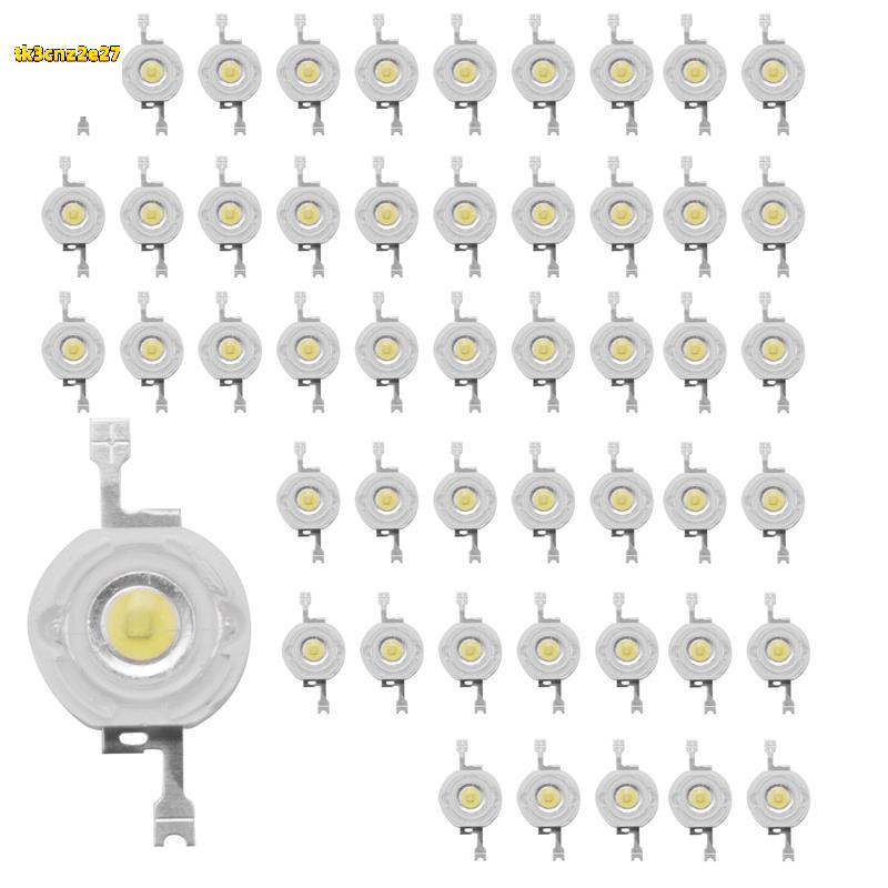 50Pcs 1W Diodo De Alta Potência Branco Frio Led Beads 1 Watt Chip De ...