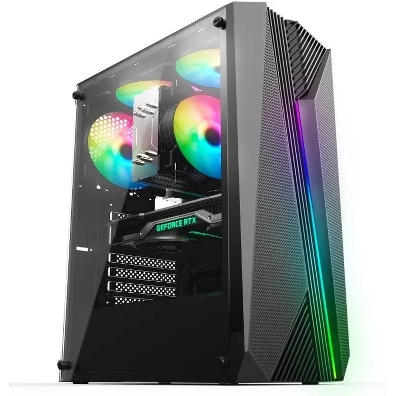 Gabinete PC Gamer Hayom GB1721 Lateral Em Vidro Temperado Led RGB Sem ...
