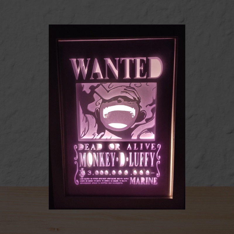 SHADOW BOX - ONE PIECE LUFFY WANTED | Shopee Brasil