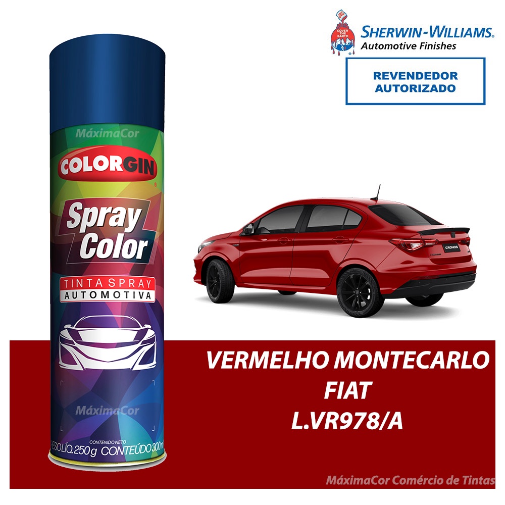 Tinta Spray Automotivo Vermelho Monte Carlo FIAT 300ml | Shopee Brasil