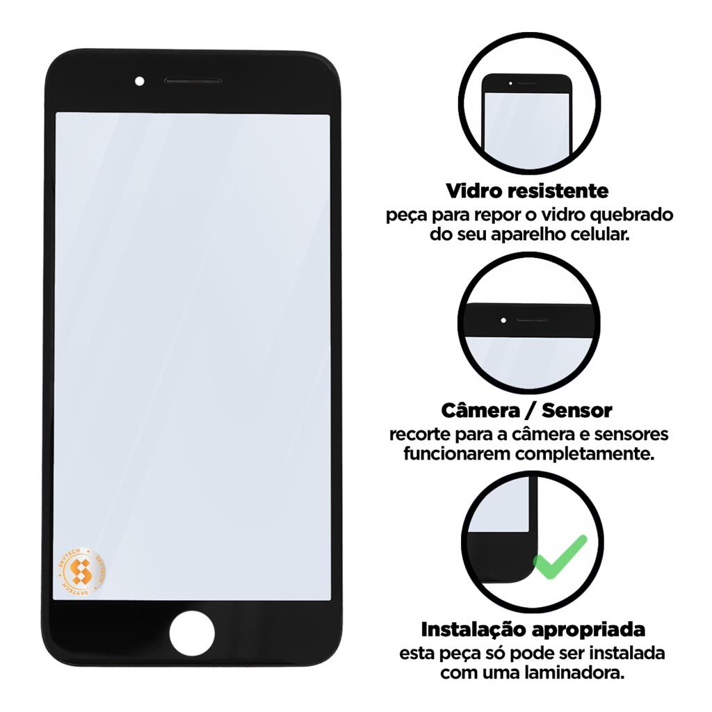 Tela de Vidro Iphone 7 Plus C/Aro + Cola Compativel Apple | Shopee Brasil