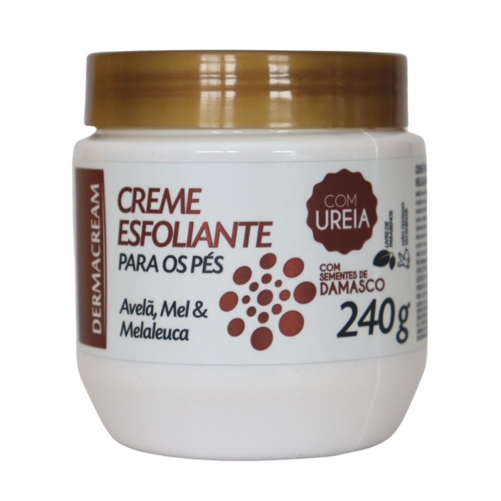 Creme Esfoliante Pés Melaleuca Avelã Ureia Dermacream 240g | Shopee Brasil