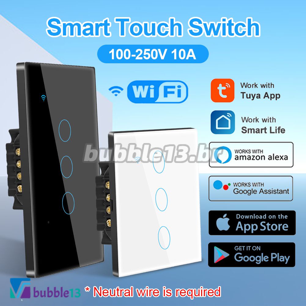 Tuya Wi-fi Interruptor Inteligente Ue/eua 1/2/Luzes de Parede 3/4 Gang ...