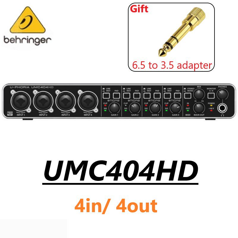 Behringer umc404hd interface de áudio guitarra elétrica placa de som ...