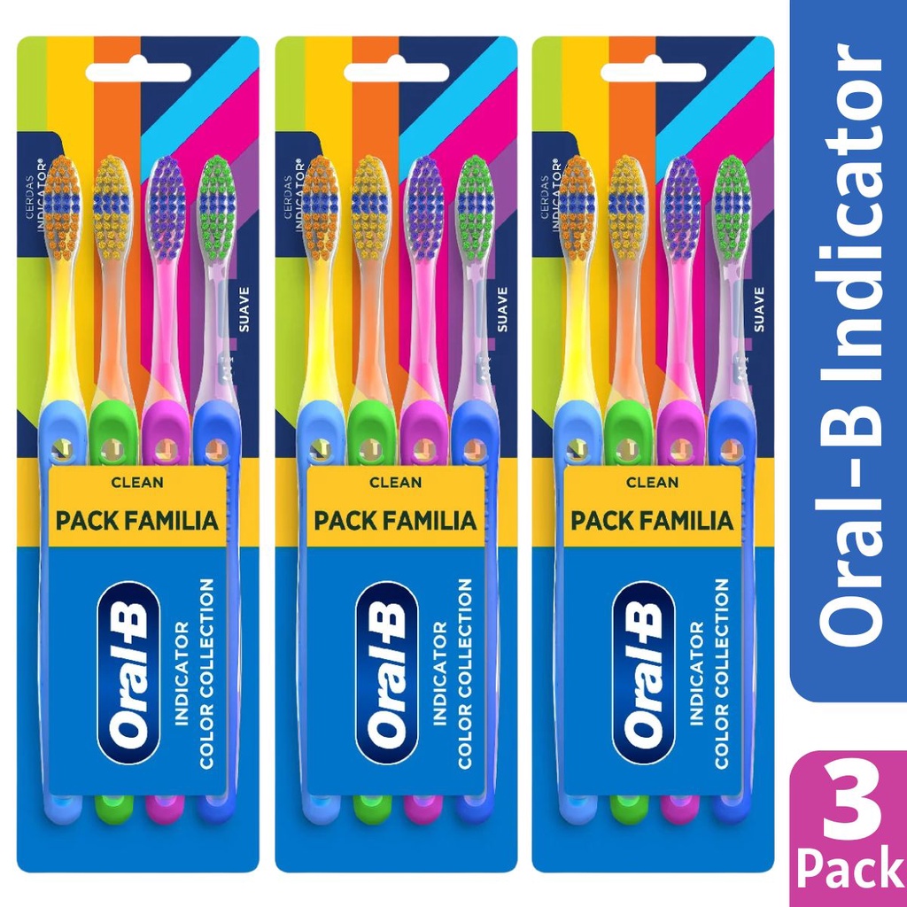 Escova Dental Oral-b Indicator Color Familia N° 35 C/3 Pack | Shopee Brasil