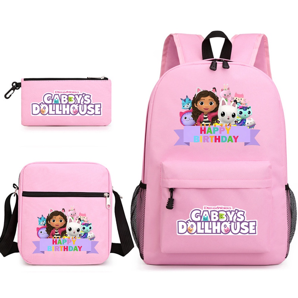 3pcs/Conjunto Gabby's Dollhouse School Bags Desenhos Animados Gabby ...