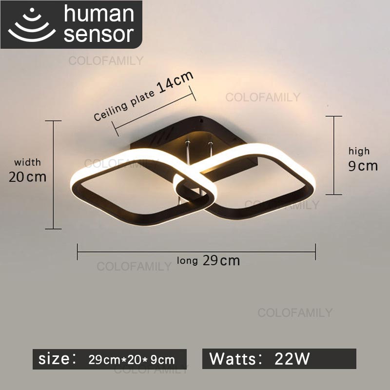 Luminária De Teto Led sensor de presença Decoração Minimalista Moderno ...