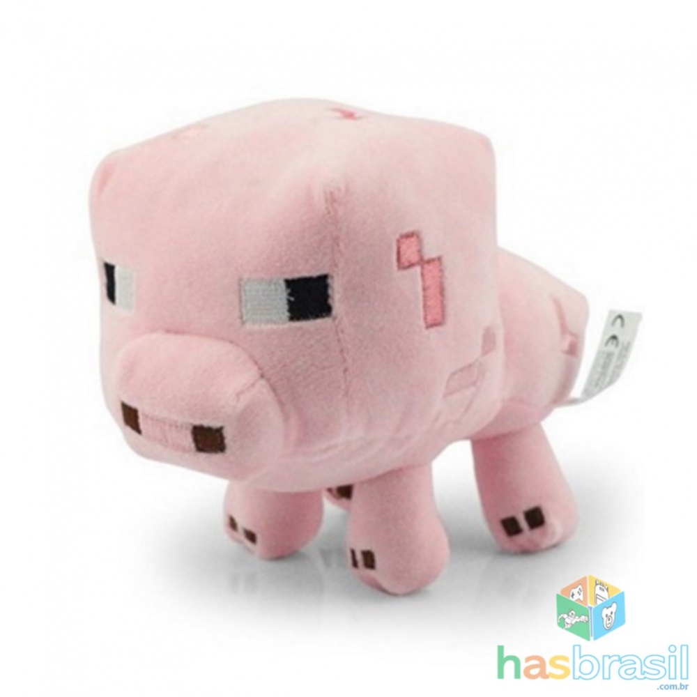 Porco Pig Pink de Pelúcia do Jogo Minecraft 15cm | Shopee Brasil