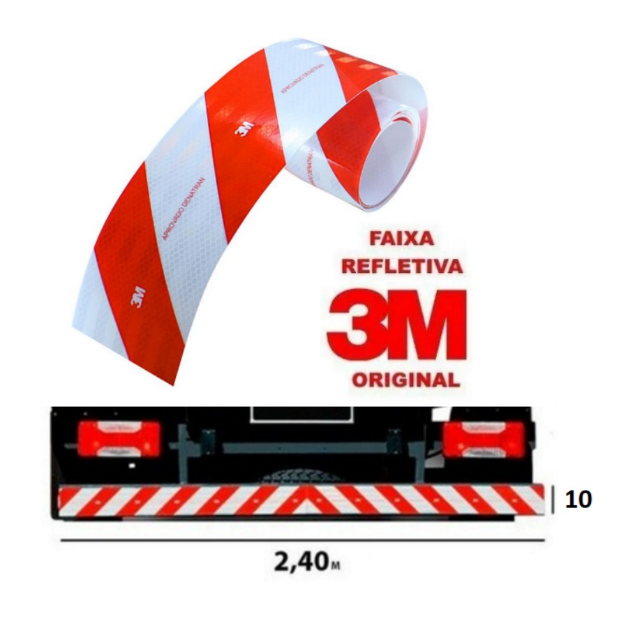 Faixa Refletiva Parachoque 3M Caminhao Carreta 2,40 metros | Shopee Brasil