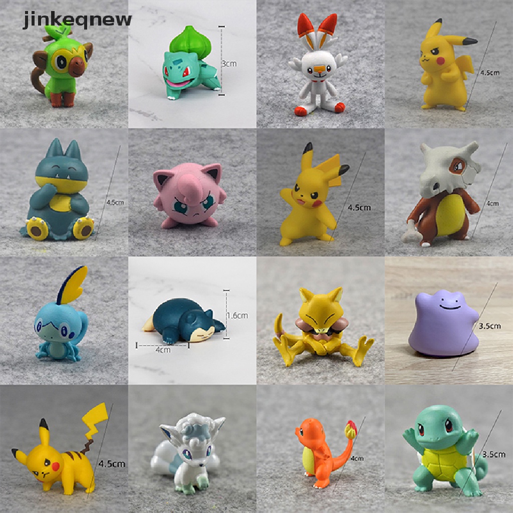 JNBR Pokemon Mini Bonecos Pikachu Charmander Bulbasaur Esquirtle Eevee ...