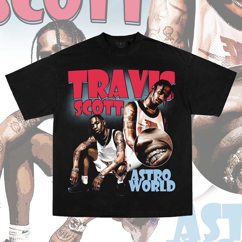 Camiseta Masculina Travis scott Shirt Designs PNG vintage 90s Bootleg ...