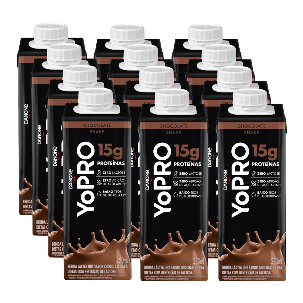 Pack 12 Unidades Yopro Chocolate 15g Protein 250ml | Shopee Brasil