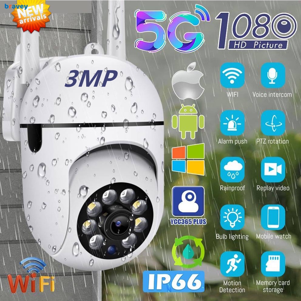 5G 3MP Câmera ip À Prova D'água Com Visão Noturna De Rastreamento Wifi ...