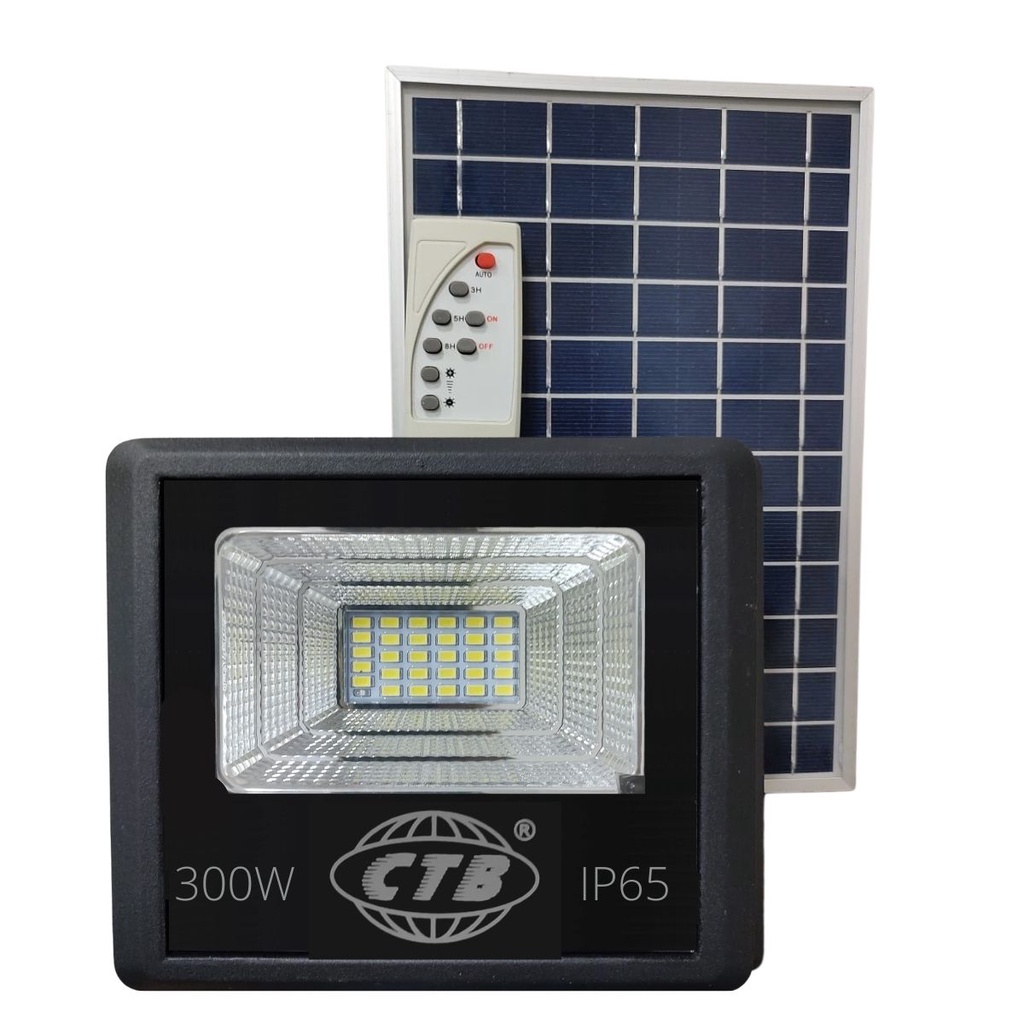 Refletor Led 300w Com Placa Solar 50w Branco Frio 6500k | Shopee Brasil