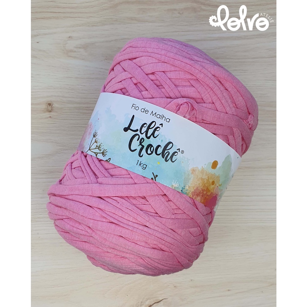 Fio de Malha Residual Lelê Crochê - Rosa Chiclete | Shopee Brasil