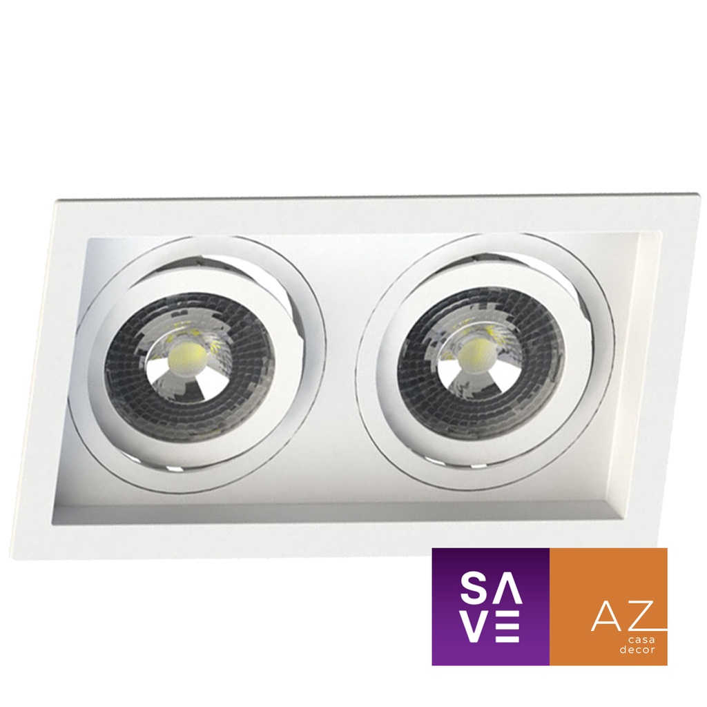 Spot Duplo Embutir Quadrado Recuado Par20 Branco | Shopee Brasil