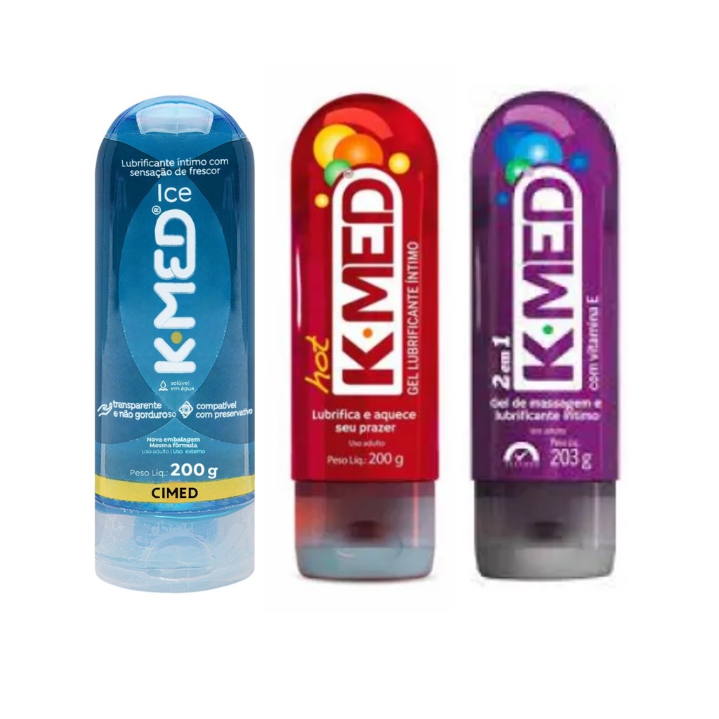 Kit Gel Lubrificante K-med Hot, 2 em 1 e Ice 200g Cimed | Shopee Brasil