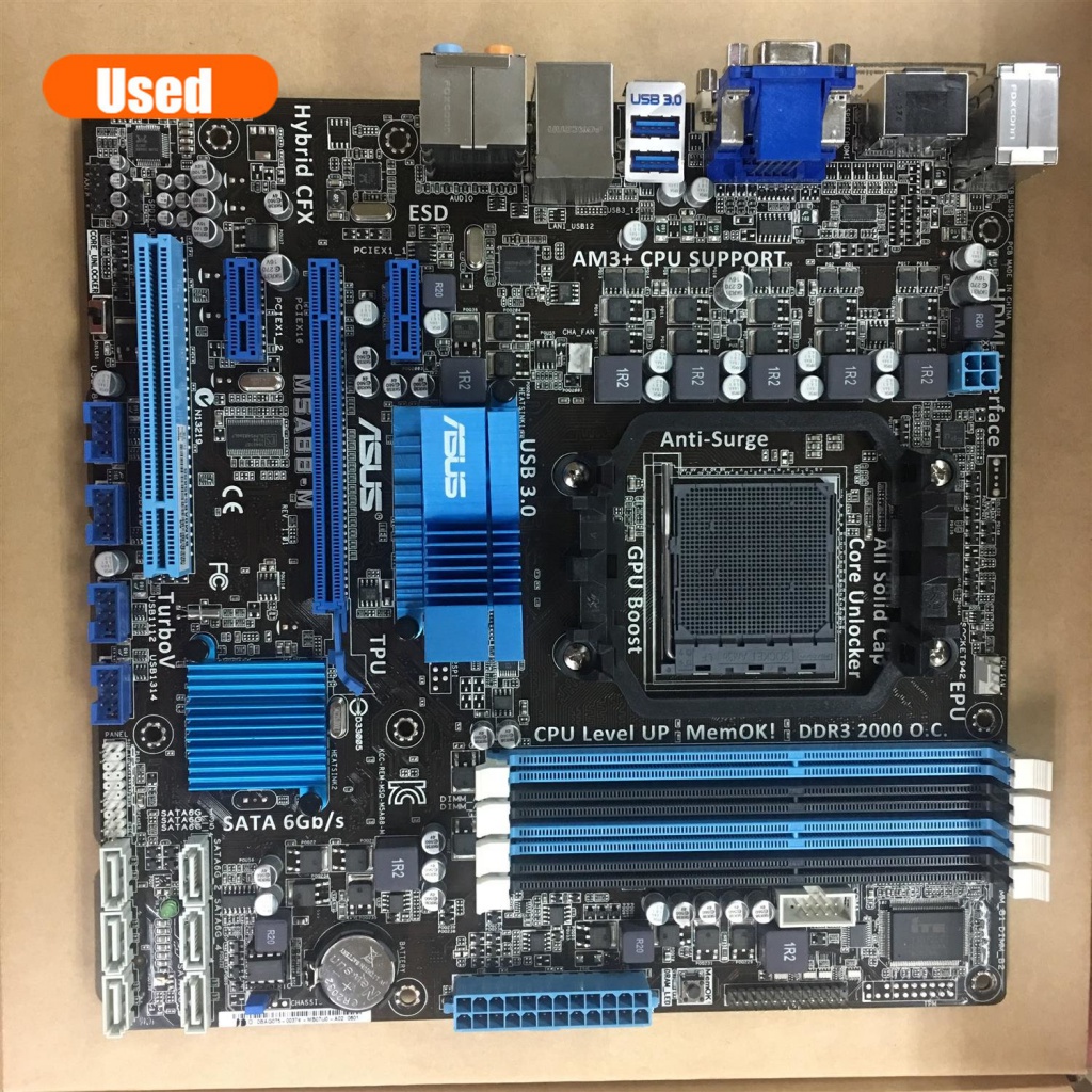 Usado, para Asus M5A88-M Desktop Motherboard 880G Socket AM3 DDR3 SATA3 ...