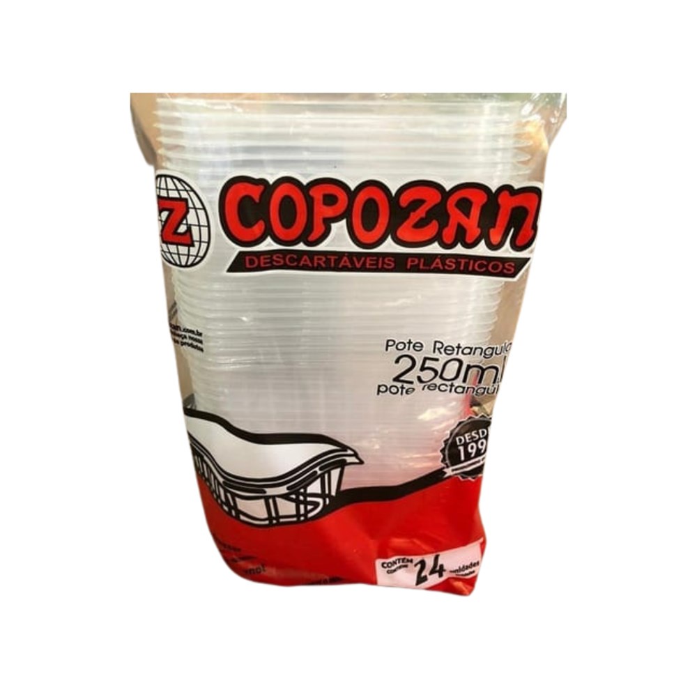 POTE 250 ML RETANGULAR COPOZAN C/24 | Shopee Brasil