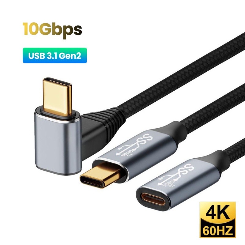 Cabo USB C Para Tipo 3.1 Gen2 10Gbps Thunderbolt 3 4K 60Hz PD100W 5A De Carregamento Rápido ...
