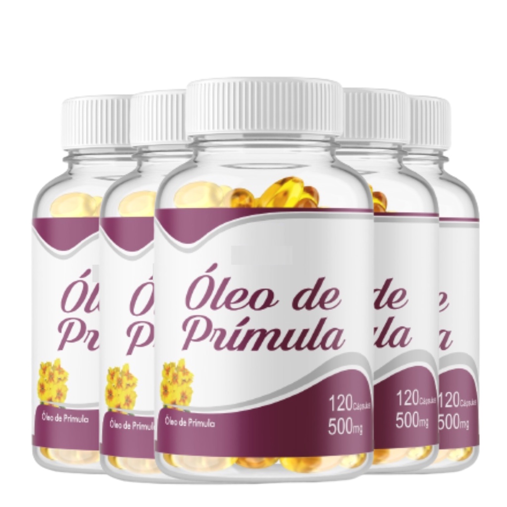 Oleo Primula 5 frascos x 120 capsulas 600 cápsulas 500 mg | Shopee Brasil