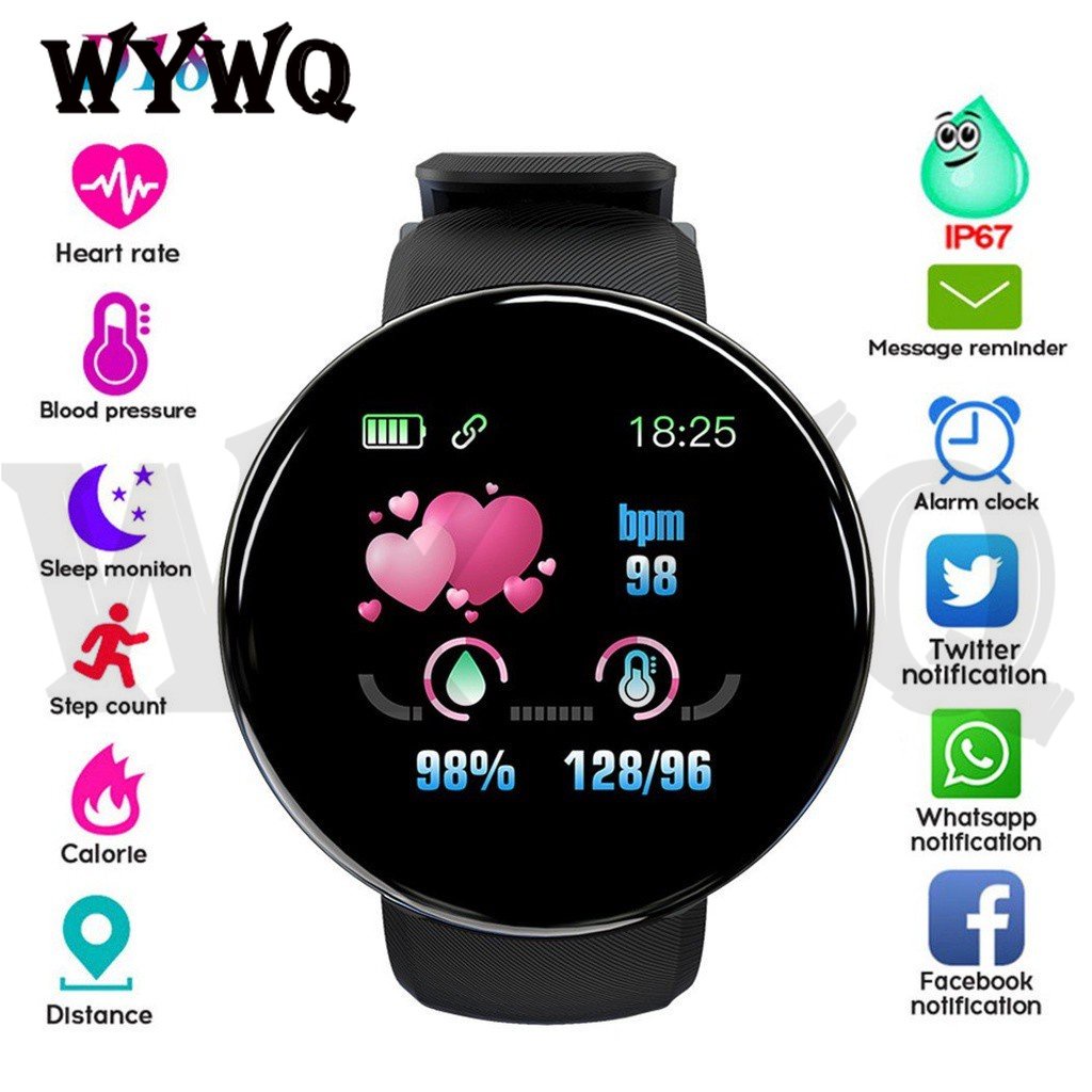 WYWQ BRZ Relógio Inteligente Original D18 Redondo À Prova D'água Com ...