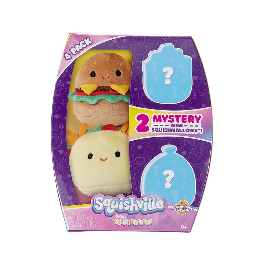 Squishville - Pack com 4 Mini Squishmallows - Scrumptious | Shopee Brasil