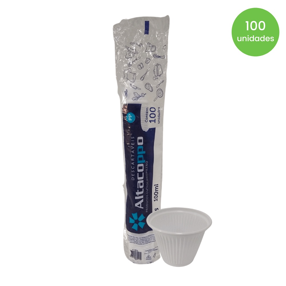 Pote de 100ml Branco Altacoppo PP com 100 unidades | Shopee Brasil