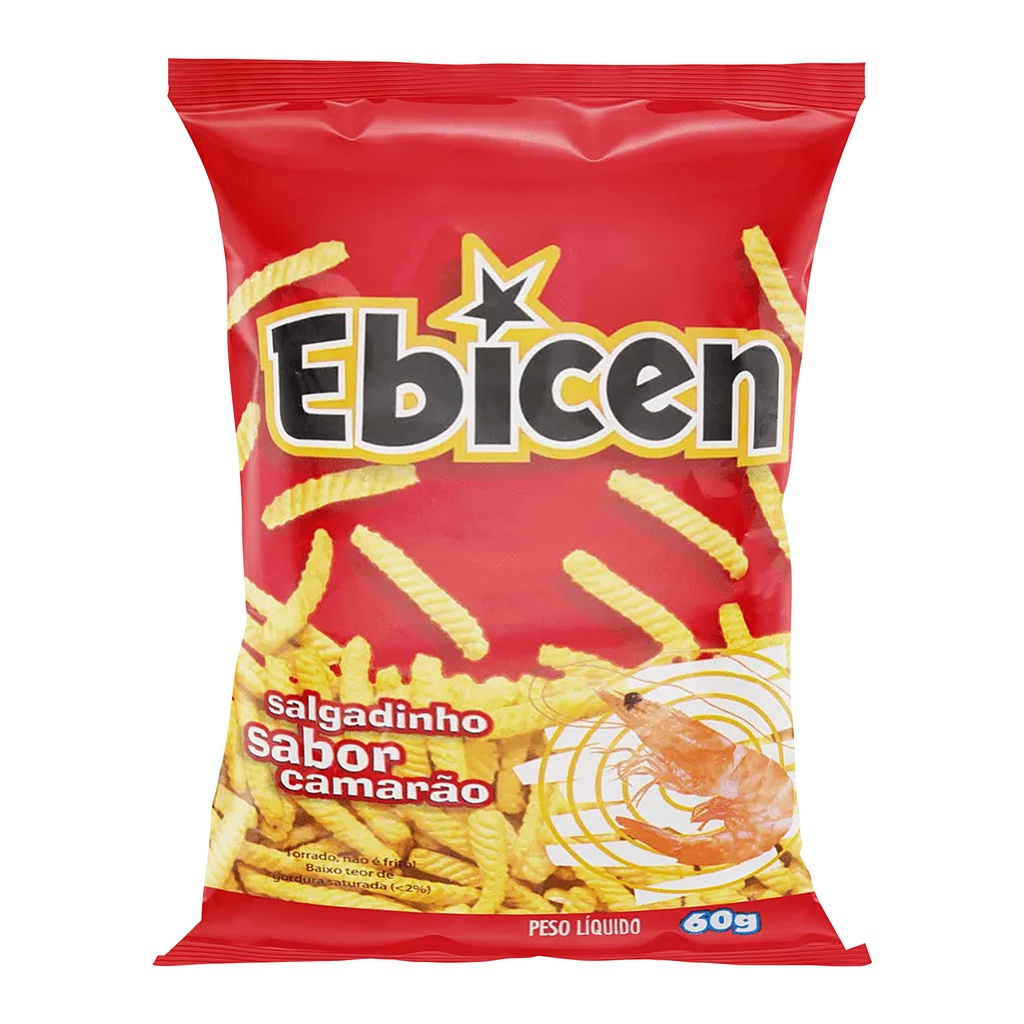 Salgadinho Sabor Camarão Ebicen 60g | Shopee Brasil