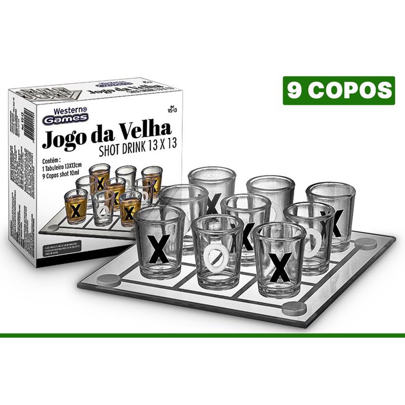 Jogo Shot Drink Jogo Da Velha Tabuleiro 9 Copos 10ml Tequila | Shopee ...
