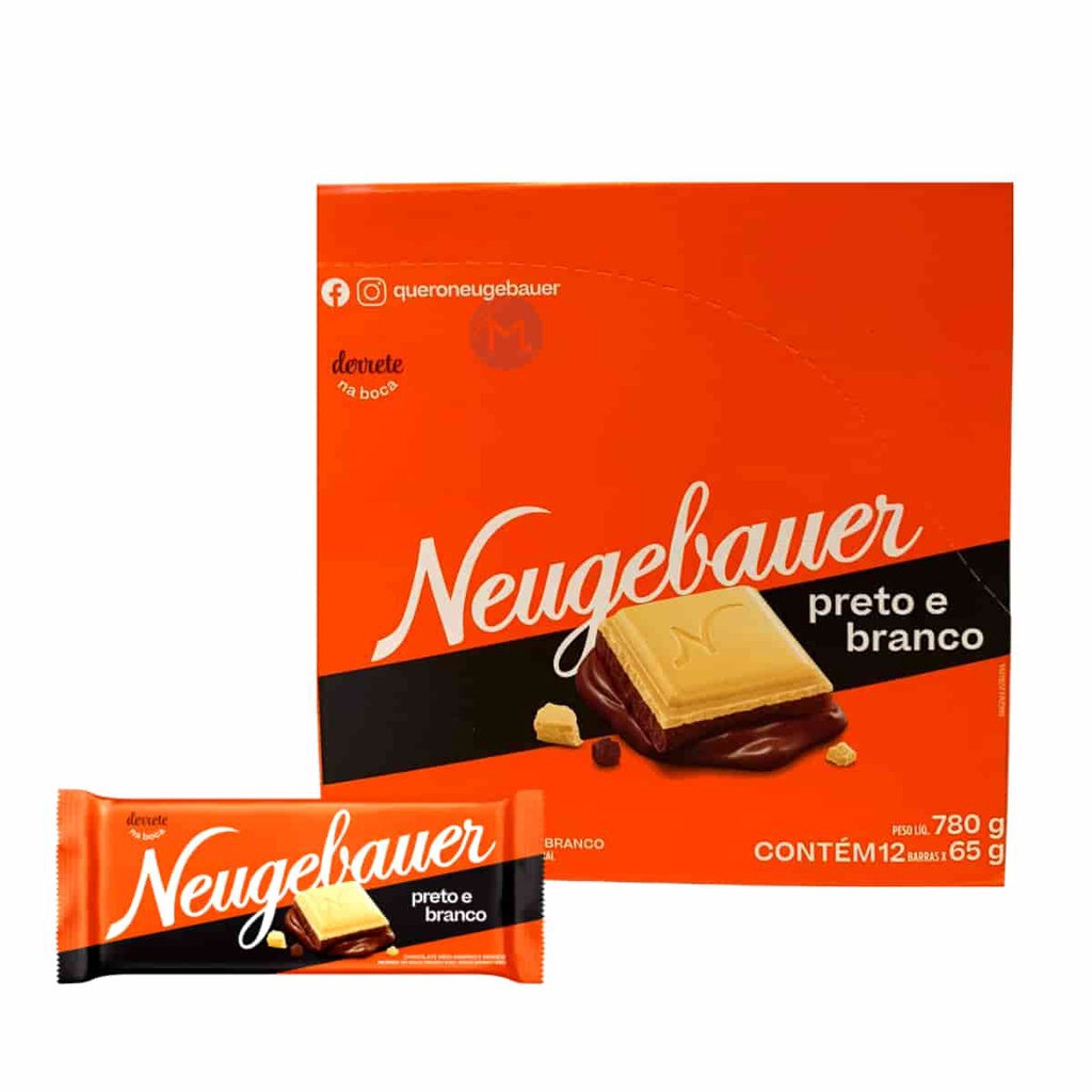 Barra de Chocolate Preto e Branco Neugebauer com 12 unidades de 65g | Shopee Brasil