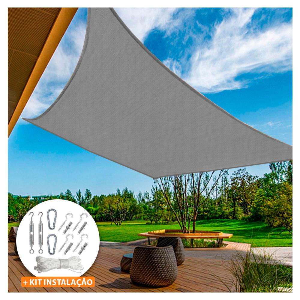 Tela 5x2,5 Mts Cinza Sombreamento Cobertura Shade CIKALA | Shopee Brasil
