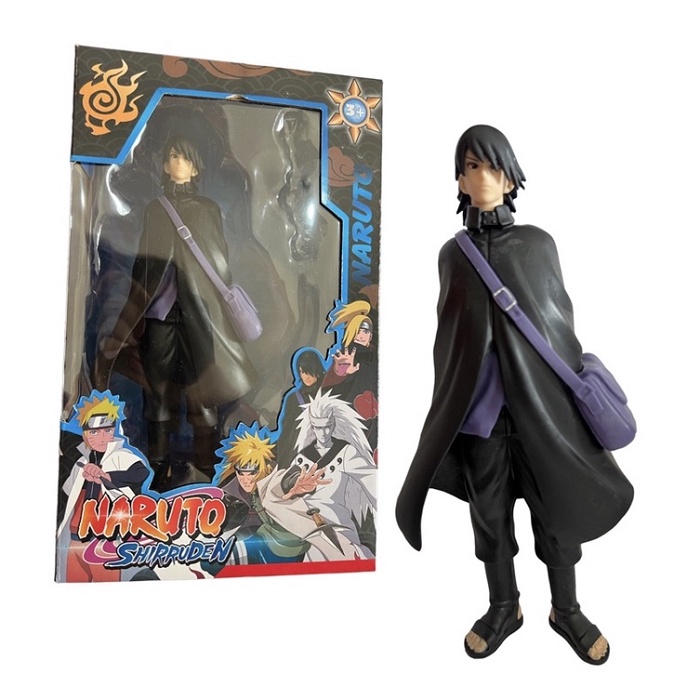 Boneco Sasuke Capa Preta Não Articulado - Sasuke 17cm Naruto Shippuden ...