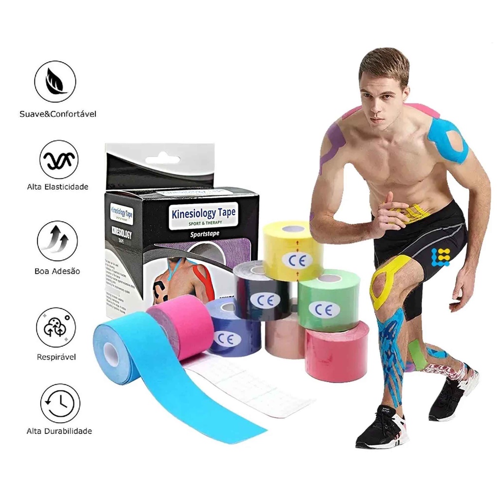 Fita Kinesiology Tape Adesiva Fisioterapia Bandagem Elástica | Shopee Brasil