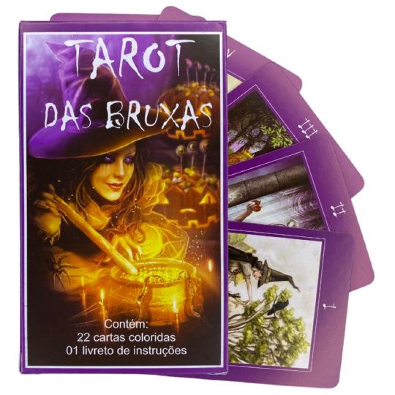Baralho Tarot das Bruxas Wicca Deck com 22 Cartas Grandes Com Manual de ...