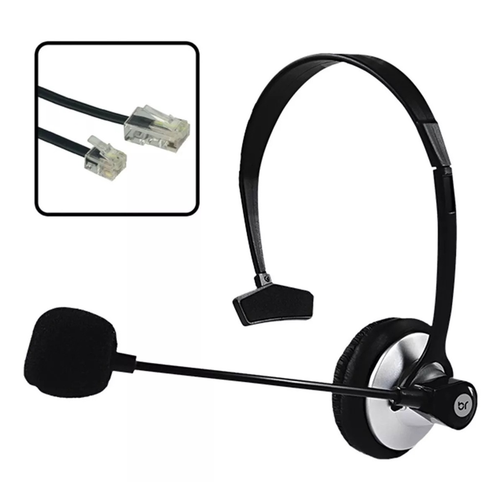 Fone De Ouvido RJ11 Headset Office Com Microfone - Bright 0069 | Shopee ...