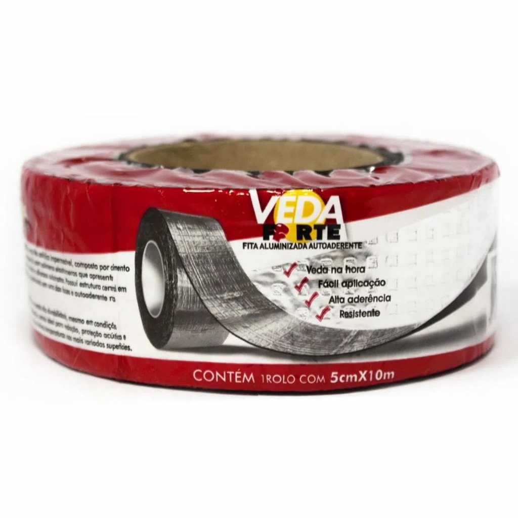 Manta Asfaltica Impermeavel Termica Aluminio 5cmx10MT Para Telhado Laje ...