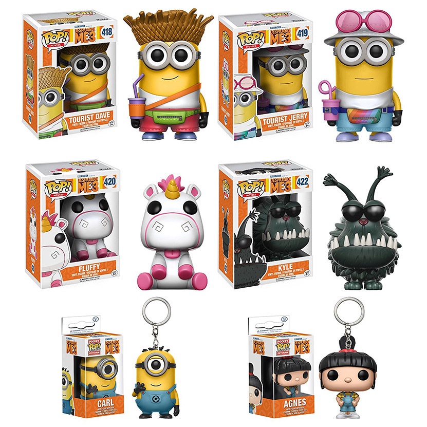 Funko Pop Despicable Minions Turístico Jerry Dave Unicorn Fluffy Kyle ...