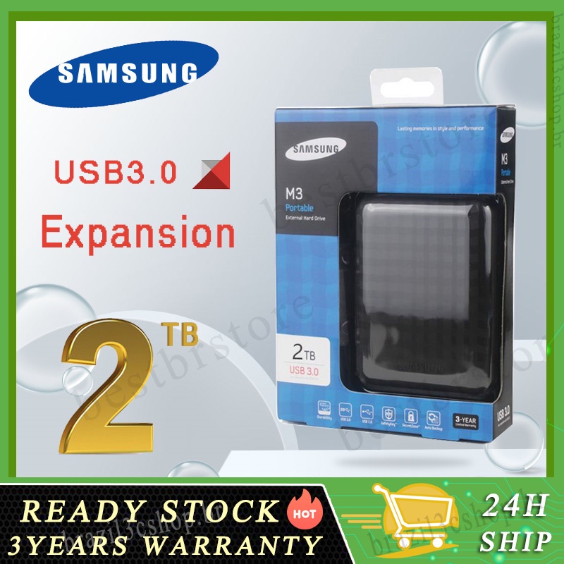 Disco Rígido HD Externo 2TB SAMSUNG USB3.0 1TB 2TB - Faz a Boa!